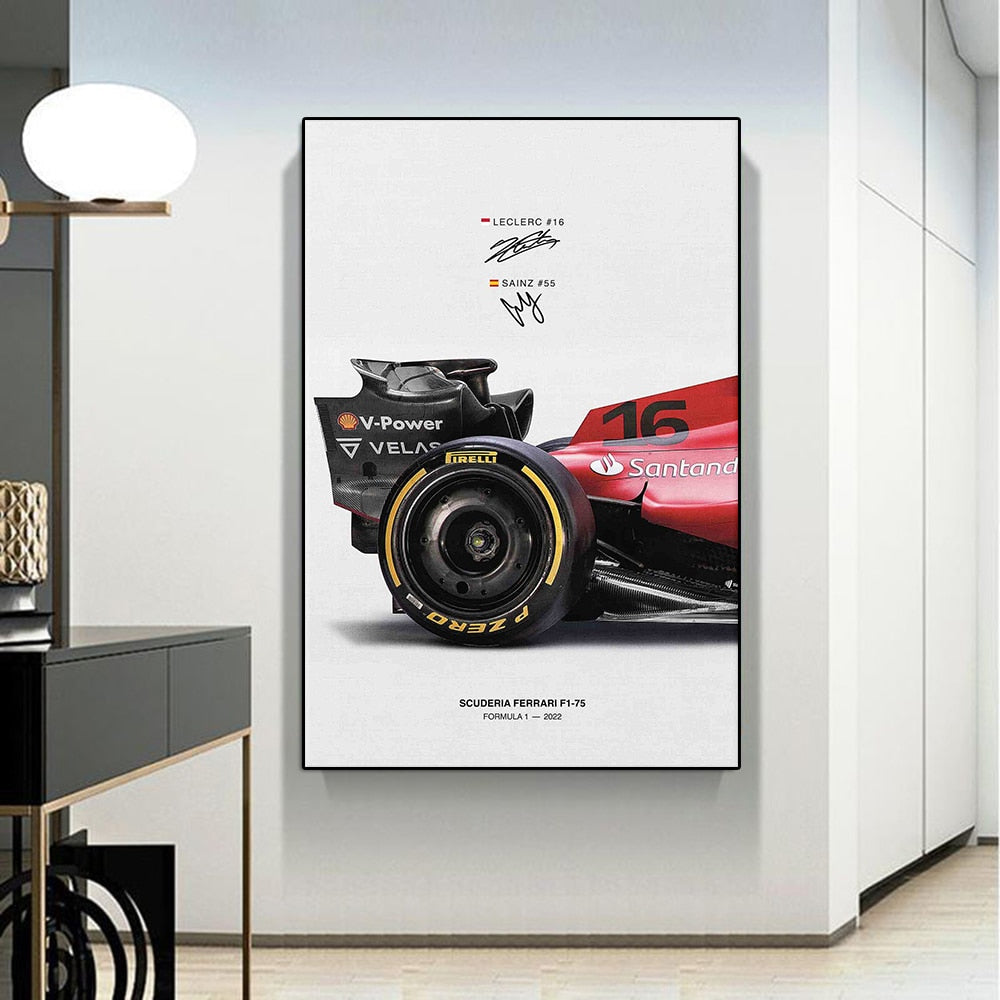 Pôster / Quadros Decorativos Scuderia Ferrari Fórmula 1 – Homenge